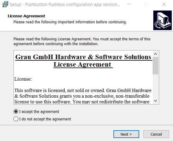 PBT_PBL app installation - license agreement - Grau GmbH Hardware ...